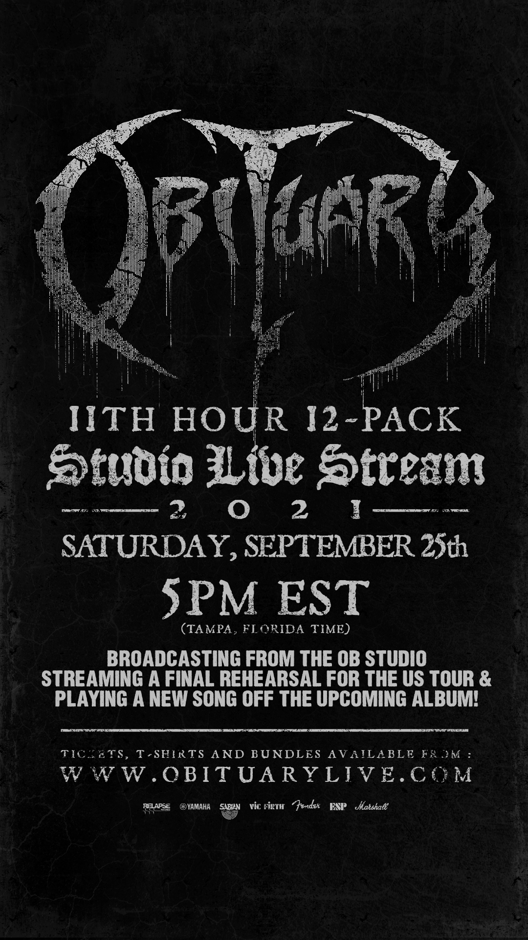 » Blog Archive OBITUARY ANNOUNCE LIVESTREAM EVENT